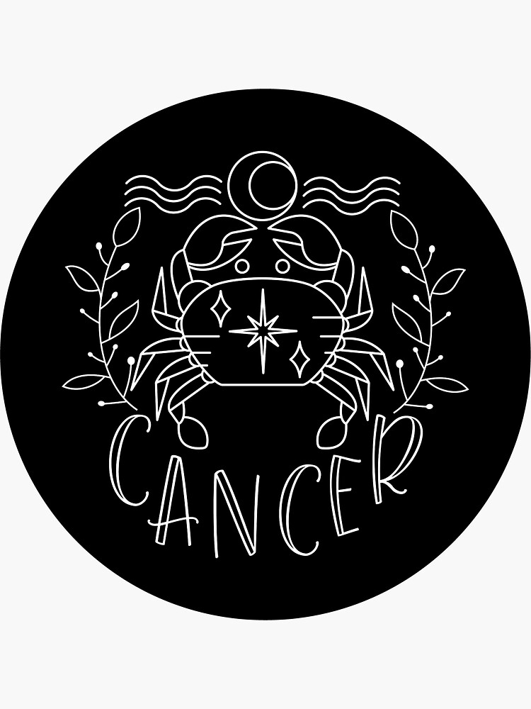"Cancer zodiac sign sticker black aesthetic delicate cosmic space witch ...
