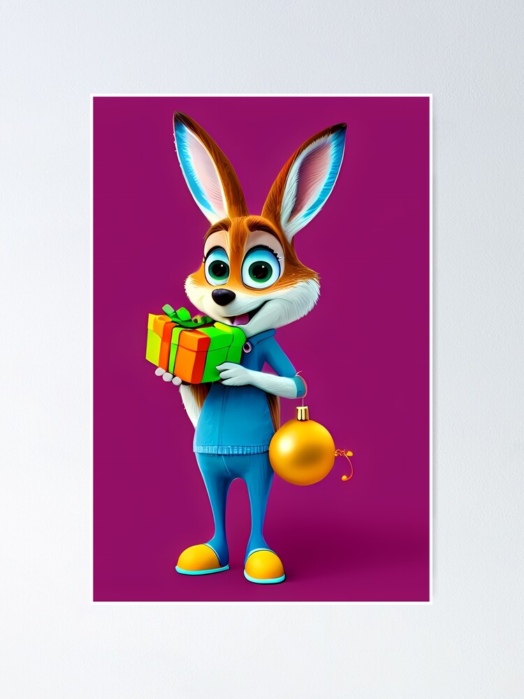 "Cute Christmas Fox - CJ" Poster for Sale by LuliandFriends | Redbubble