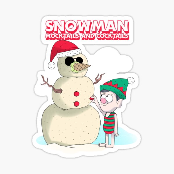"Snowman Mocktails and Cocktails" Sticker for Sale by Dipak15 | Redbubble