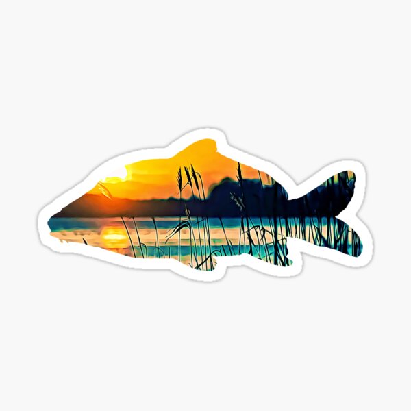 "Carp Lake - Fishing" Sticker for Sale by KiziuMiziu | Redbubble