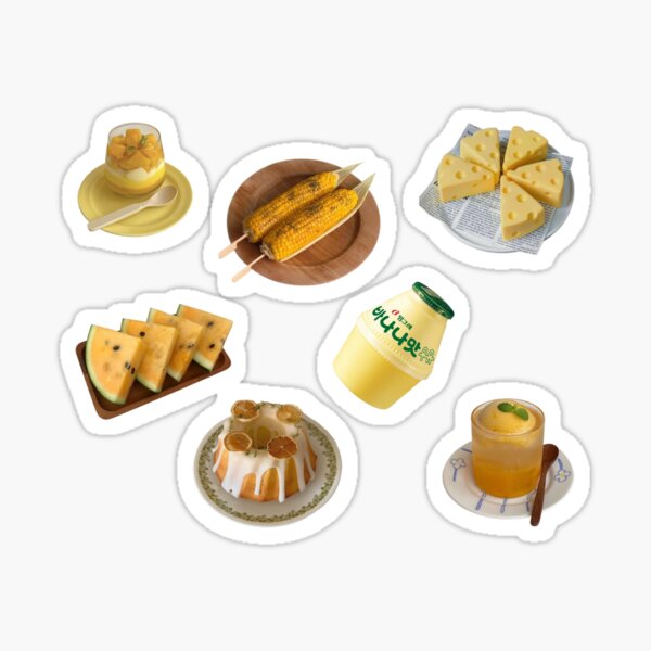 "Yellow Food" Sticker for Sale by Kito-Kato | Redbubble