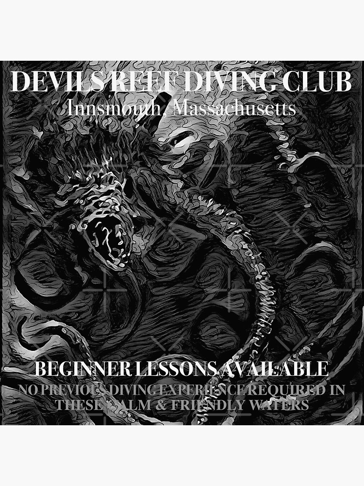 "Devils Reef Diving Club Innsmouth Massachusetts (Black & White) - The ...