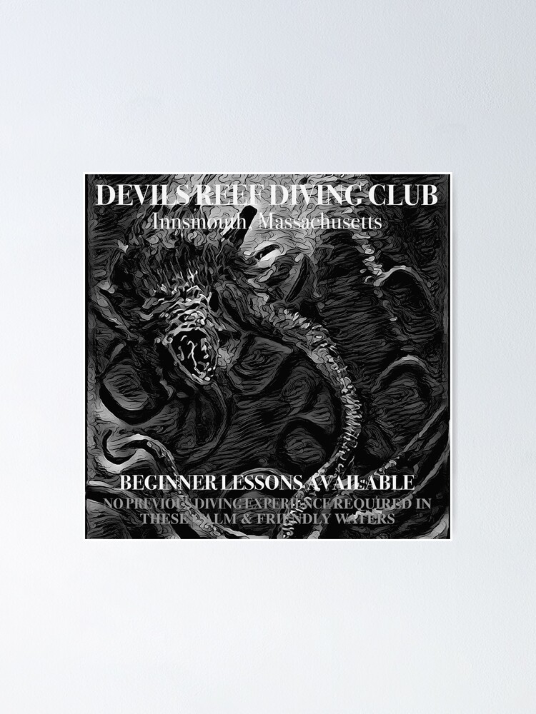 "Devils Reef Diving Club Innsmouth Massachusetts (Black & White) - The ...