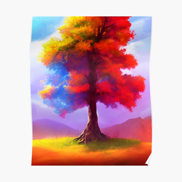 "Rainbow Tree #1" Poster for Sale by O-V-C | Redbubble