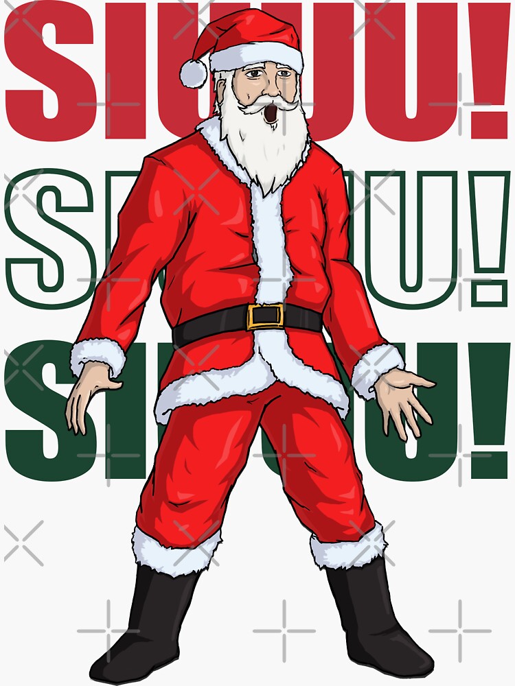 "Santa Ronaldo goal celebration siuuu" Sticker for Sale by Jokel-art ...