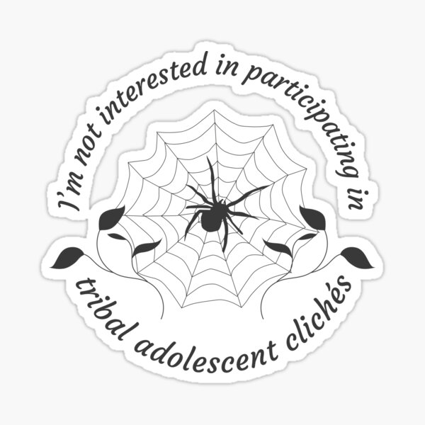 "Tribal Adolescent Clichés (Wednesday Addams)" Sticker for Sale by ...