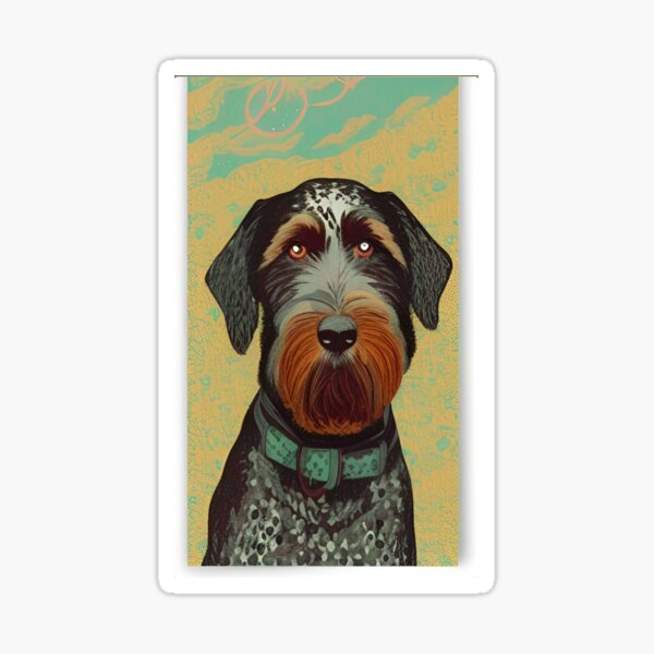 "German wirehaired pointer " Sticker for Sale by GroovyDino | Redbubble