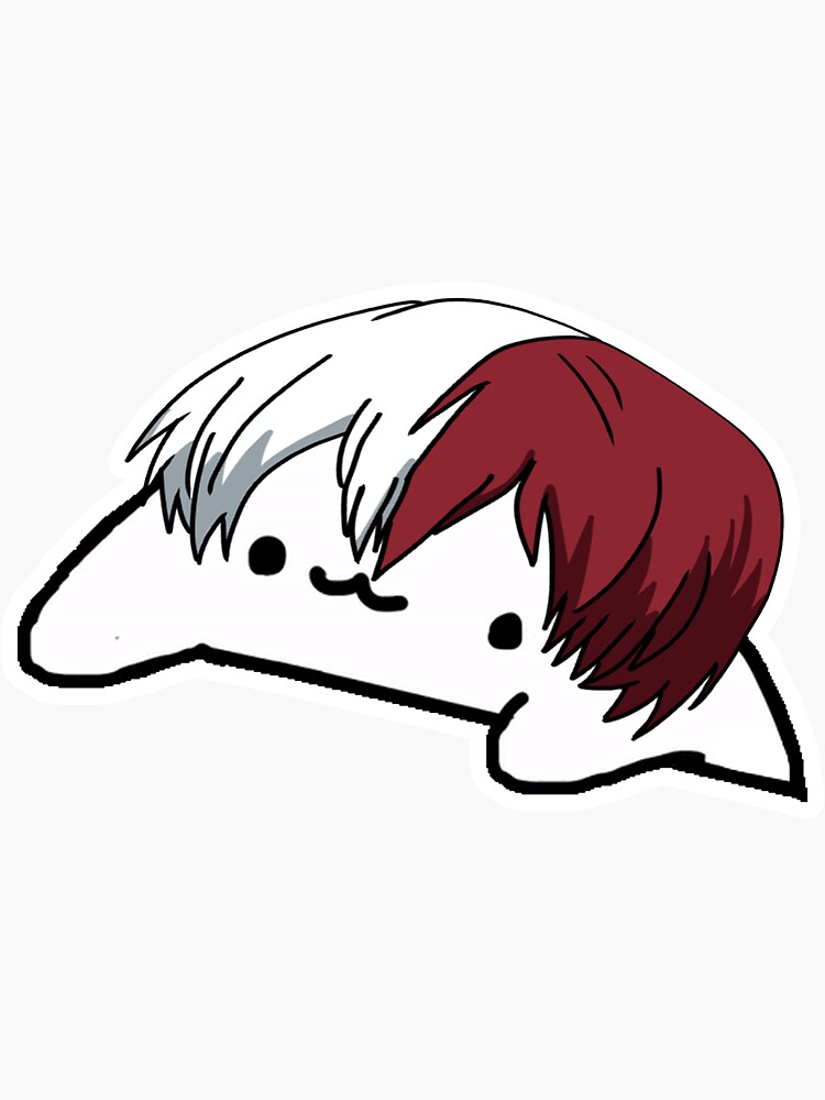 " Bongo cat Shoto Todoroki " Sticker for Sale by Otivoidde | Redbubble