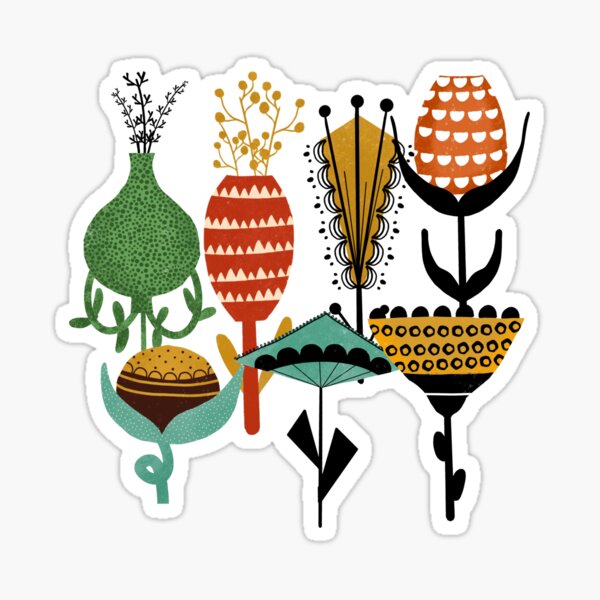 "Out of this world floral pearl - mid century" Sticker for Sale by ...
