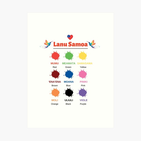 " Samoan Colors Wall Art, Samoan Culture and Samoan Language" Art Print ...