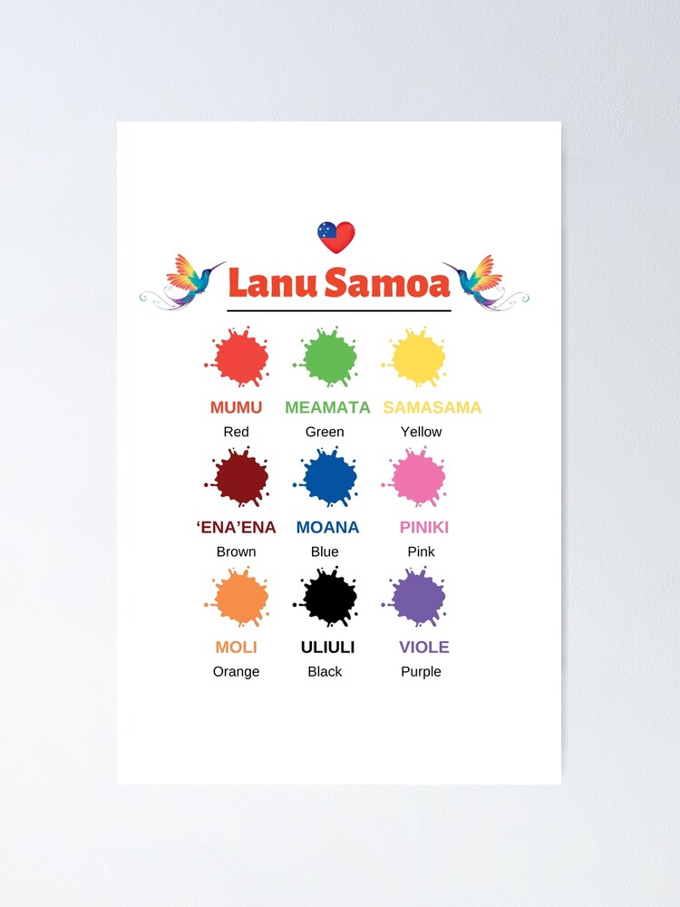 " Samoan Colors Wall Art, Samoan Culture and Samoan Language" Poster ...