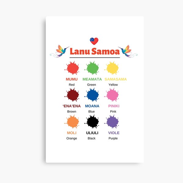 " Samoan Colors Wall Art, Samoan Culture and Samoan Language" Canvas ...