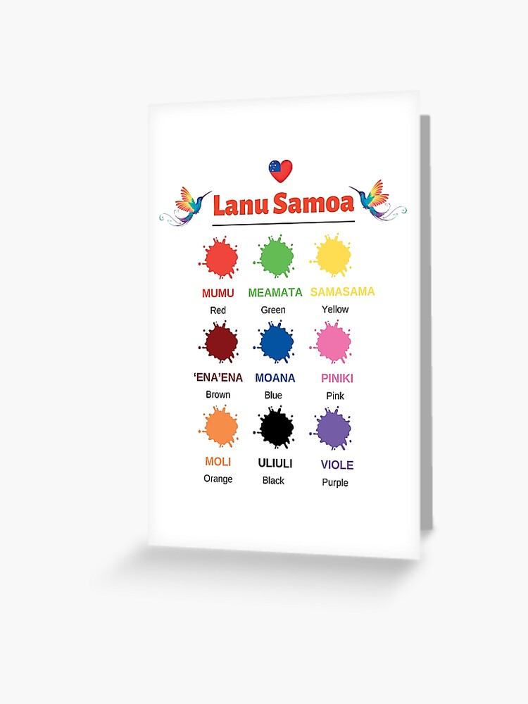 " Samoan Colors Wall Art, Samoan Culture and Samoan Language" Greeting ...