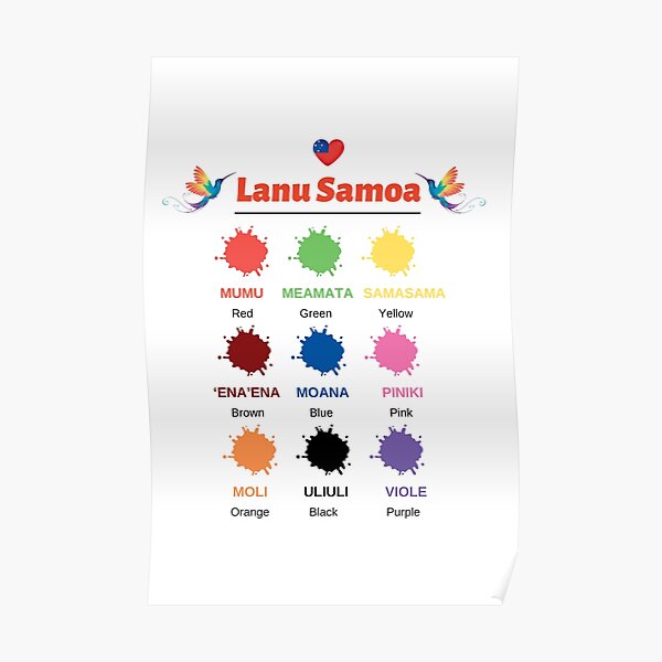 " Samoan Colors Wall Art, Samoan Culture and Samoan Language" Poster ...