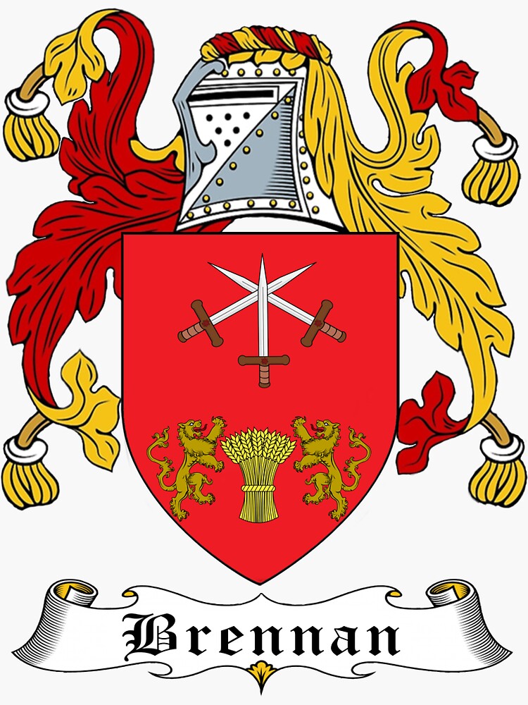 "BRENNAN FAMILY CREST" Sticker for Sale by CathalDevlin | Redbubble