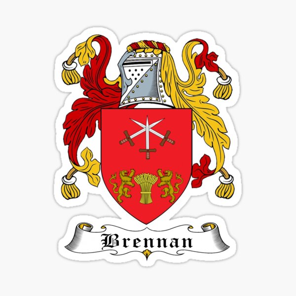 "BRENNAN FAMILY CREST" Sticker for Sale by CathalDevlin | Redbubble