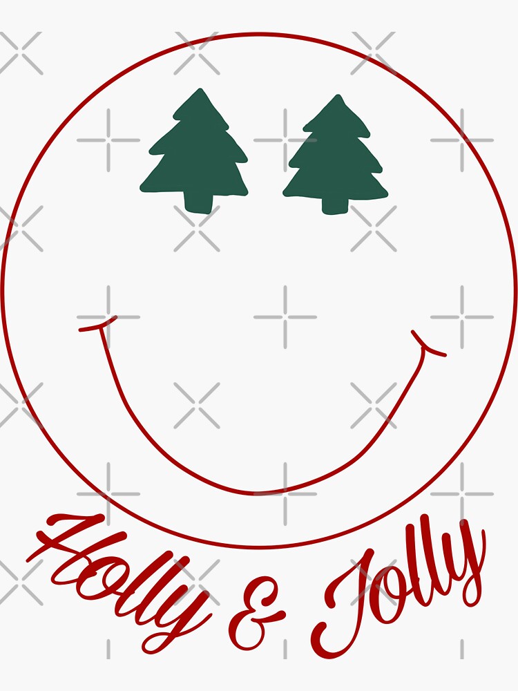 "Holly & jolly " Sticker for Sale by Mialunaa | Redbubble