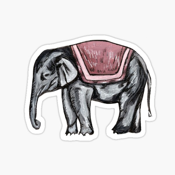 Circus Elephant Sticker For Sale By Ricedrawings Redbubble