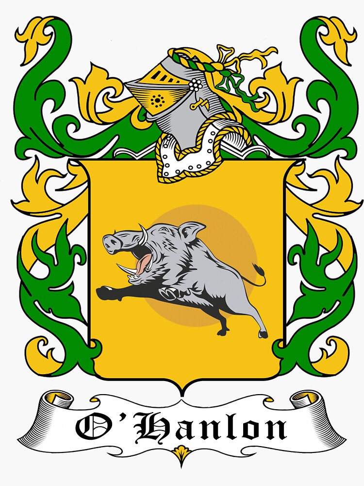 "O’HANLON FAMILY CREST" Sticker for Sale by CathalDevlin | Redbubble