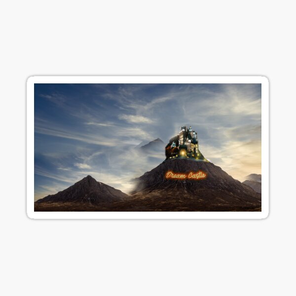"Dream Castle (Cinematic): Lightening Castle on The Mountain" Sticker ...