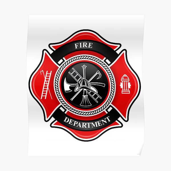 "Firefighter Fireman Fire Dept" Poster for Sale by LulusTee | Redbubble