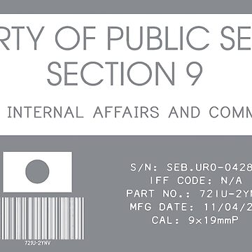 "Property of Section 9 GITS" Sticker for Sale by orinemaster | Redbubble