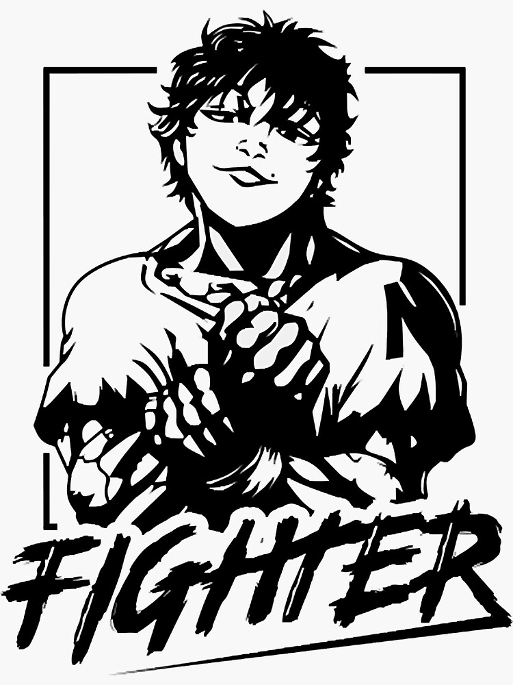 "Baki The Fighter v1 - Tshirt" Sticker for Sale by IdellLuettgen ...