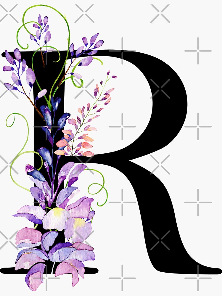 "Letter R with flowers" Sticker for Sale by Mrs. Tara | Redbubble