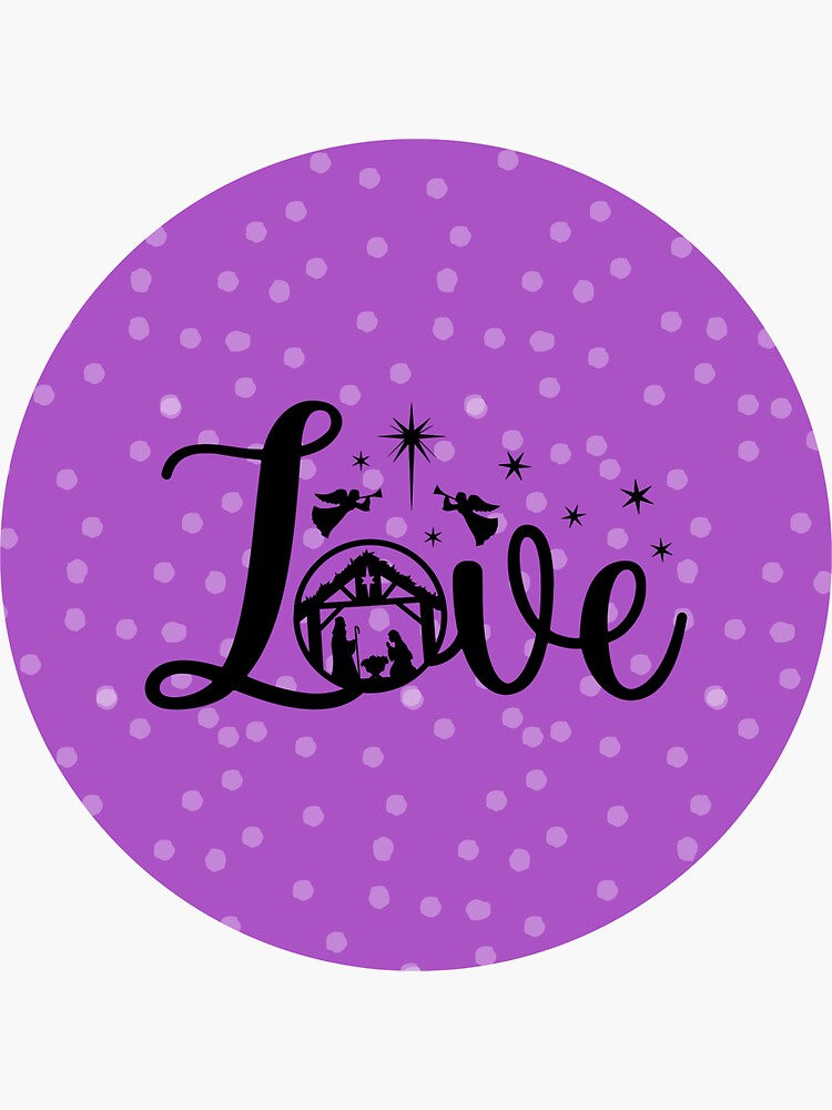 "Love, Purple Nativity Scene" Sticker for Sale by tearracreative ...