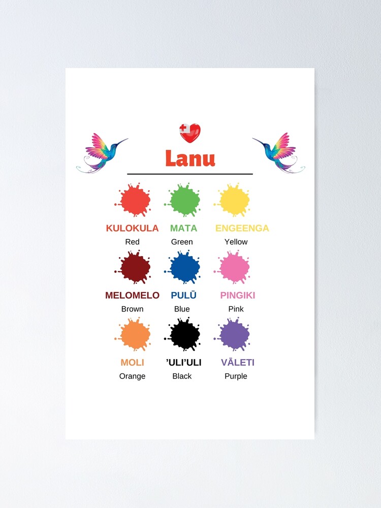 "Tongan Colors Wall Art, Tongan Culture and Tongan Language" Poster for ...