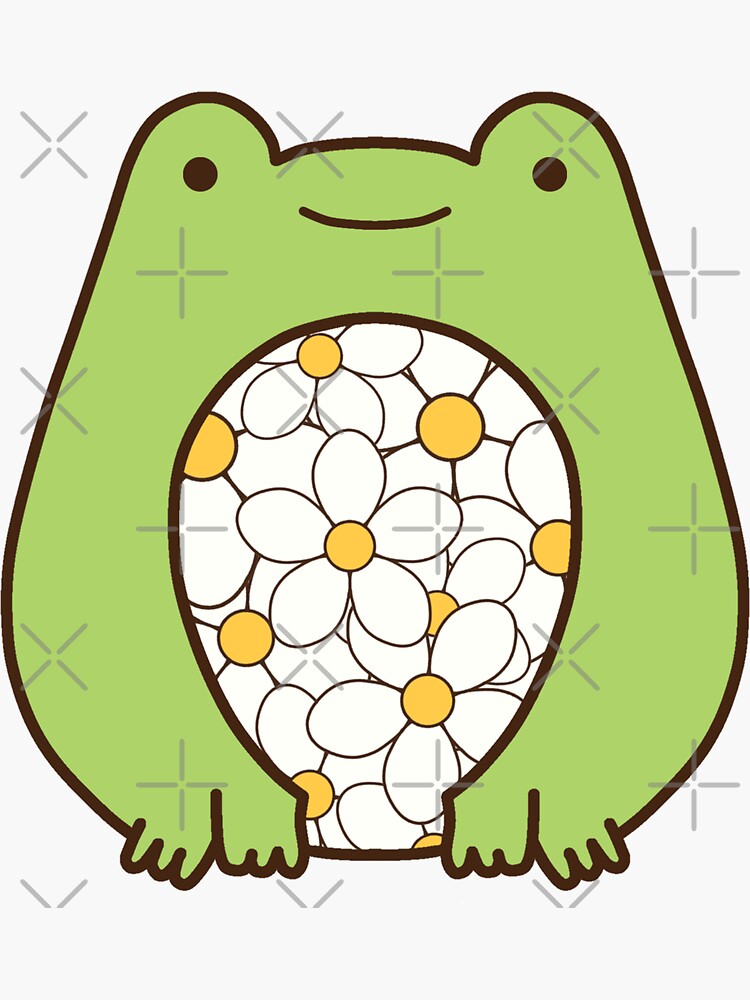 "Daisy Frog, Froggy with daisy stomach" Sticker for Sale by ...