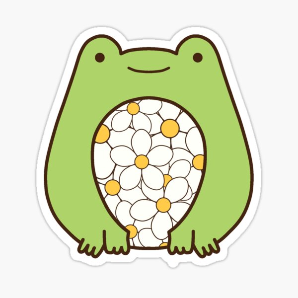"Daisy Frog, Froggy with daisy stomach" Sticker for Sale by ...