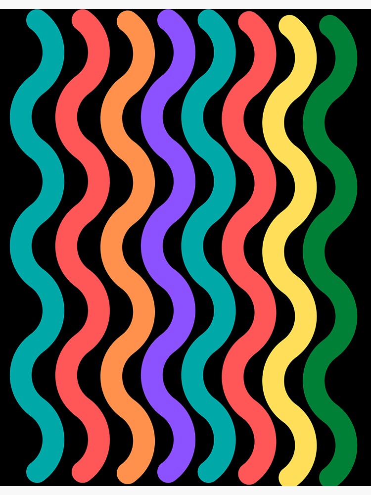 "Squiggle Lines Design" Sticker for Sale by CarmelloCove | Redbubble