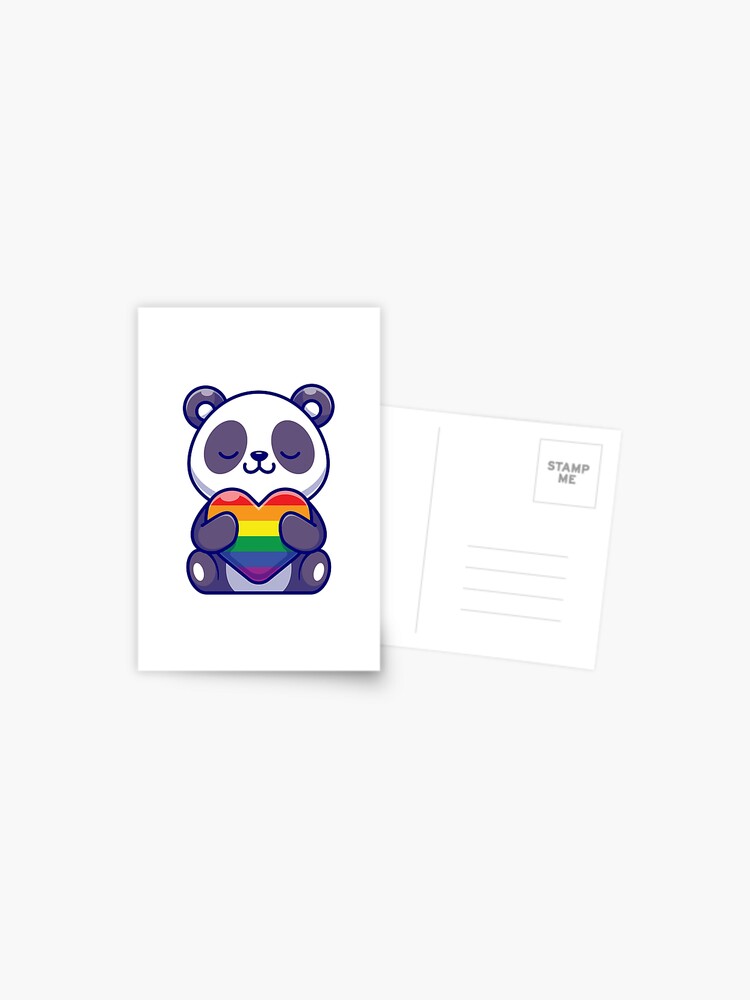 "Panda Kawaii LGBTQ Bear Hug Dealer Gay Pride" Postcard for Sale by ...