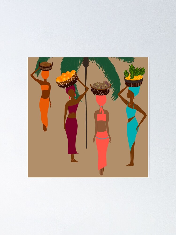 "African Women Palm Tree" Poster for Sale by Anakathrin | Redbubble