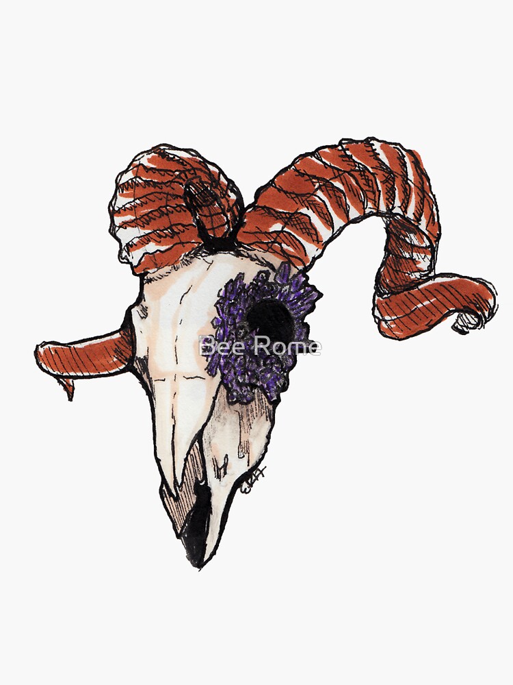 "Ram Skull" Sticker for Sale by borden4041 | Redbubble