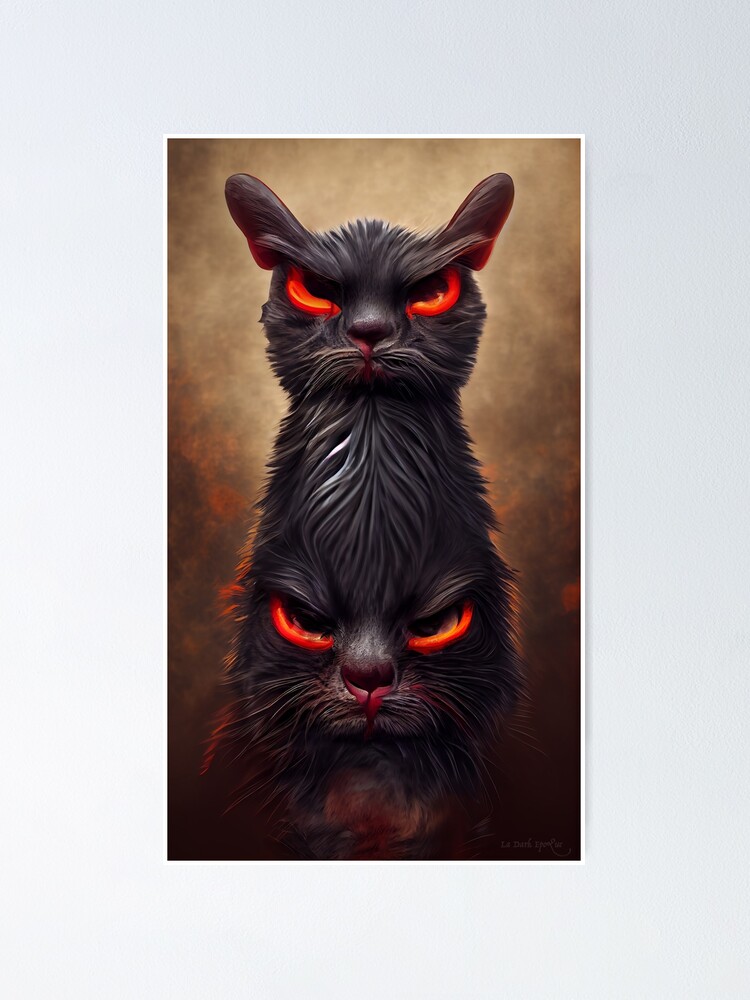 "Bad evil angry cats horror spooky creepy" Poster for Sale by ...