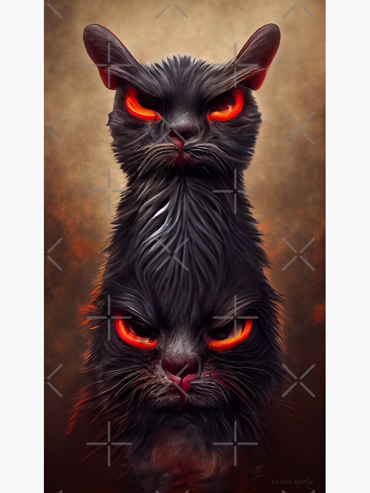 "Bad evil angry cats horror spooky creepy" Sticker for Sale by ...