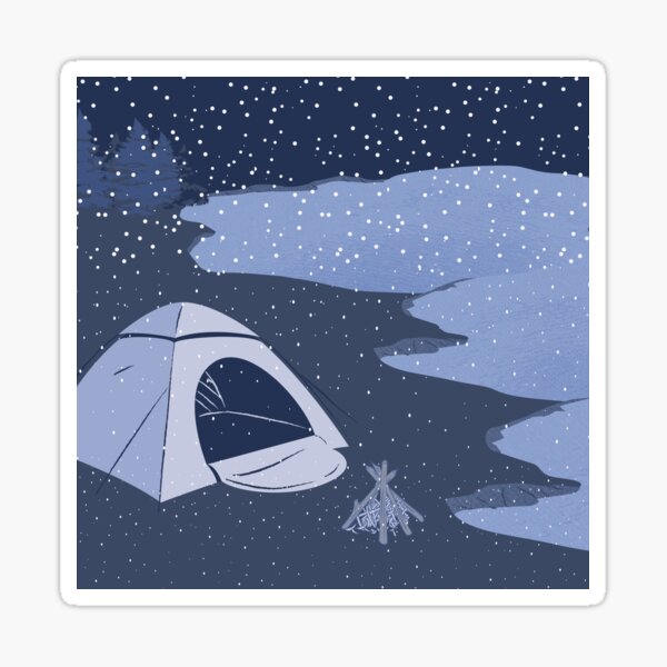 "Snowfall on a campsite" Sticker for Sale by BeCreativeArts | Redbubble