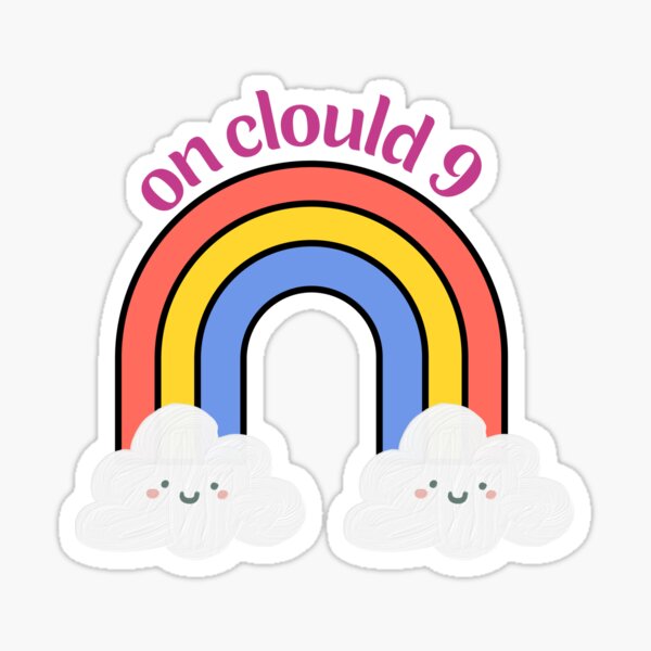 "9th Birthday Girl Rainbow On Cloud Nine" Sticker for Sale by uriwe ...