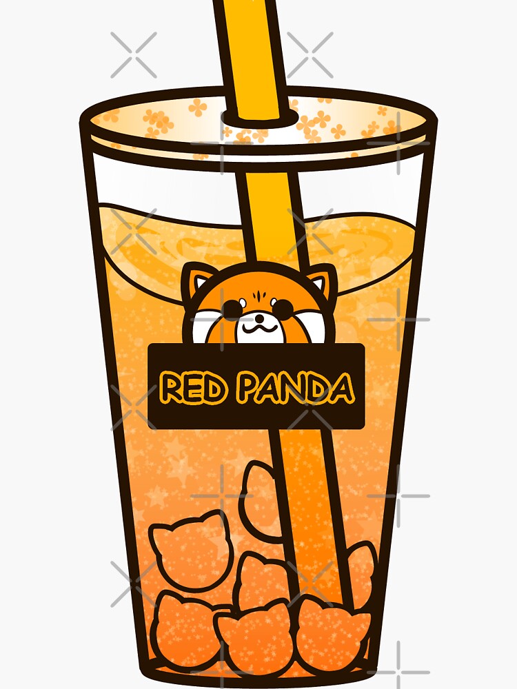 "red panda bubble tea 2" Sticker for Sale by XPLUSHMONSTERX | Redbubble