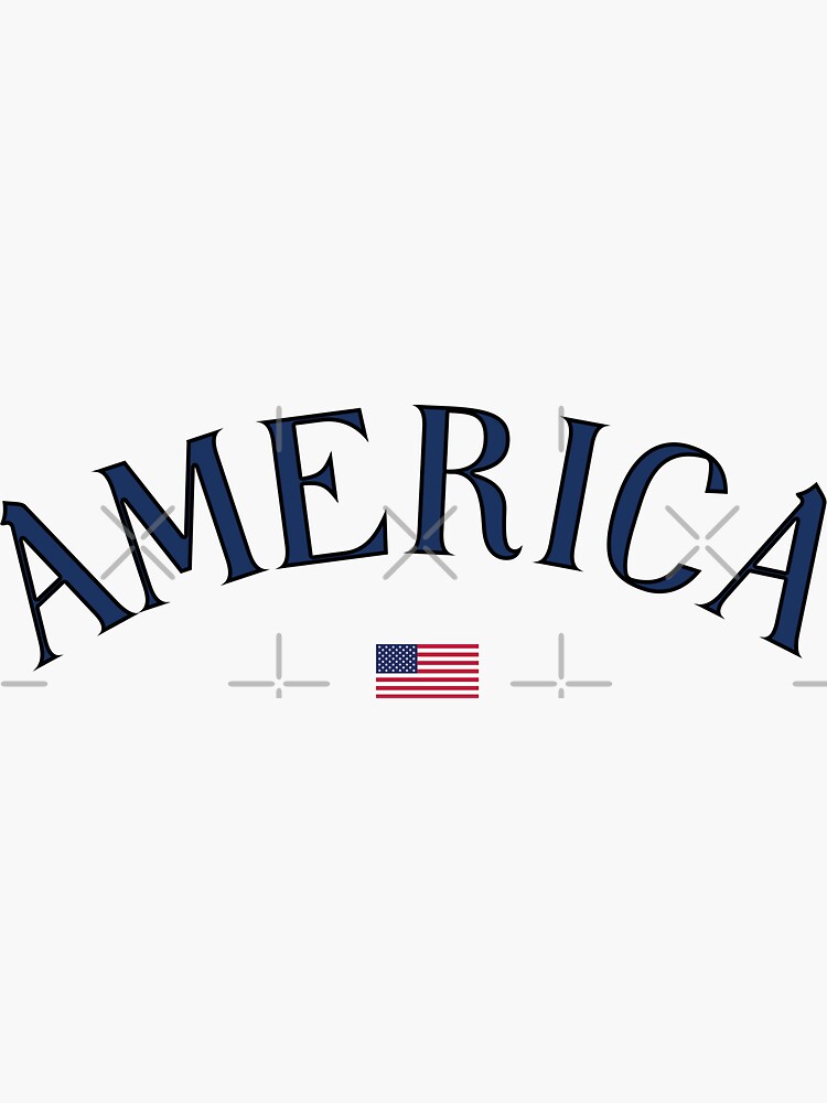 "America Text with Flag " Sticker for Sale by qme2021 | Redbubble