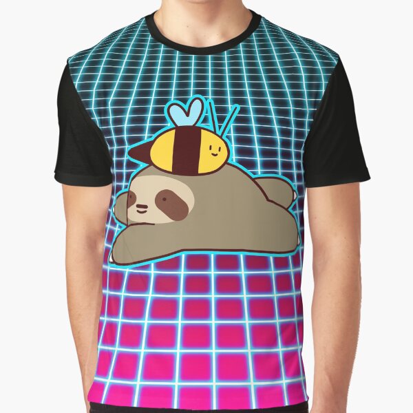 "Sloth and Bee Vaporwave Grid" T-shirt for Sale by SaradaBoru ...