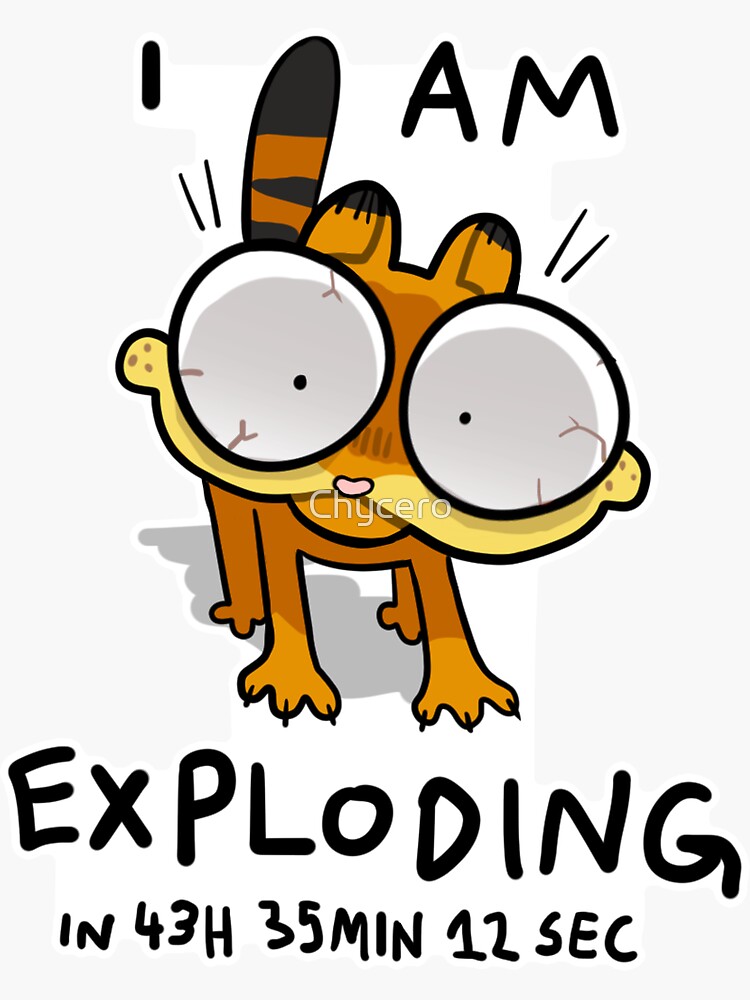 "i am exploding (garfield)" Sticker for Sale by Chycero | Redbubble