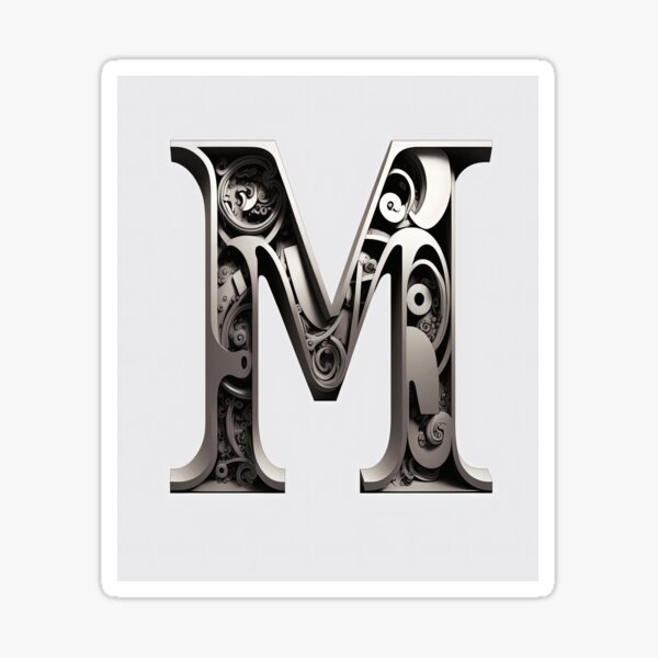 "Letter M-silver bronze" Sticker for Sale by scottkoegler | Redbubble