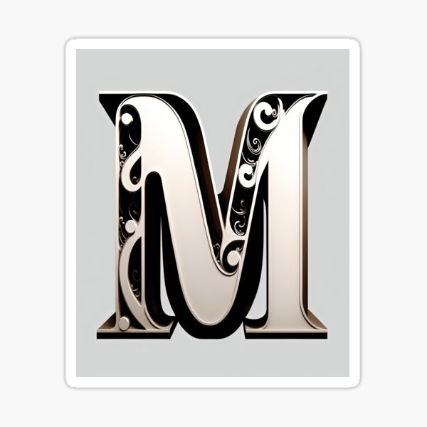 "Letter M-silver bronze 2" Sticker for Sale by scottkoegler | Redbubble