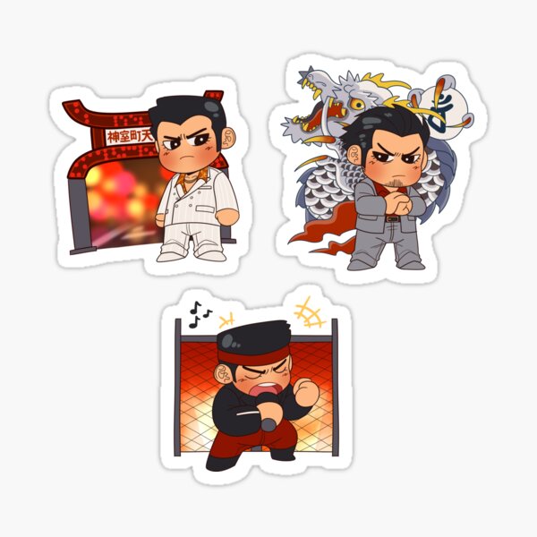 Ryu Ga Gotoku Like A Dragon Kiryu Kazuma 3 Sticker Set Sticker For