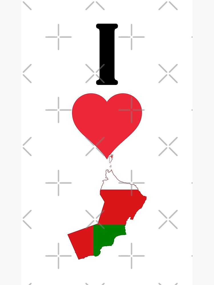 "I Love Oman Vertical I Heart Omani National Flag Map" Poster for Sale ...