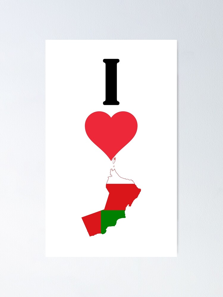 "I Love Oman Vertical I Heart Omani National Flag Map" Poster for Sale ...