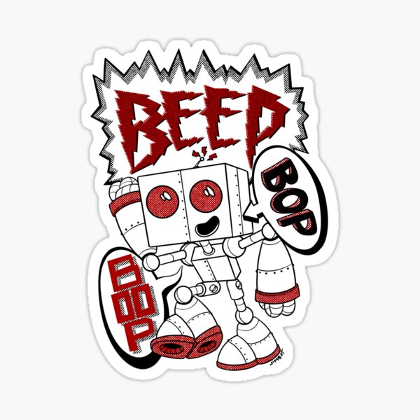 "BEEP! BOOP! BOP!" Sticker for Sale by JIMBOT-JIMBOT | Redbubble